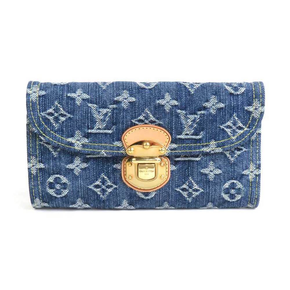 Louis Vuitton Amelia Monogram Denim Long Wallet Blue - Gem